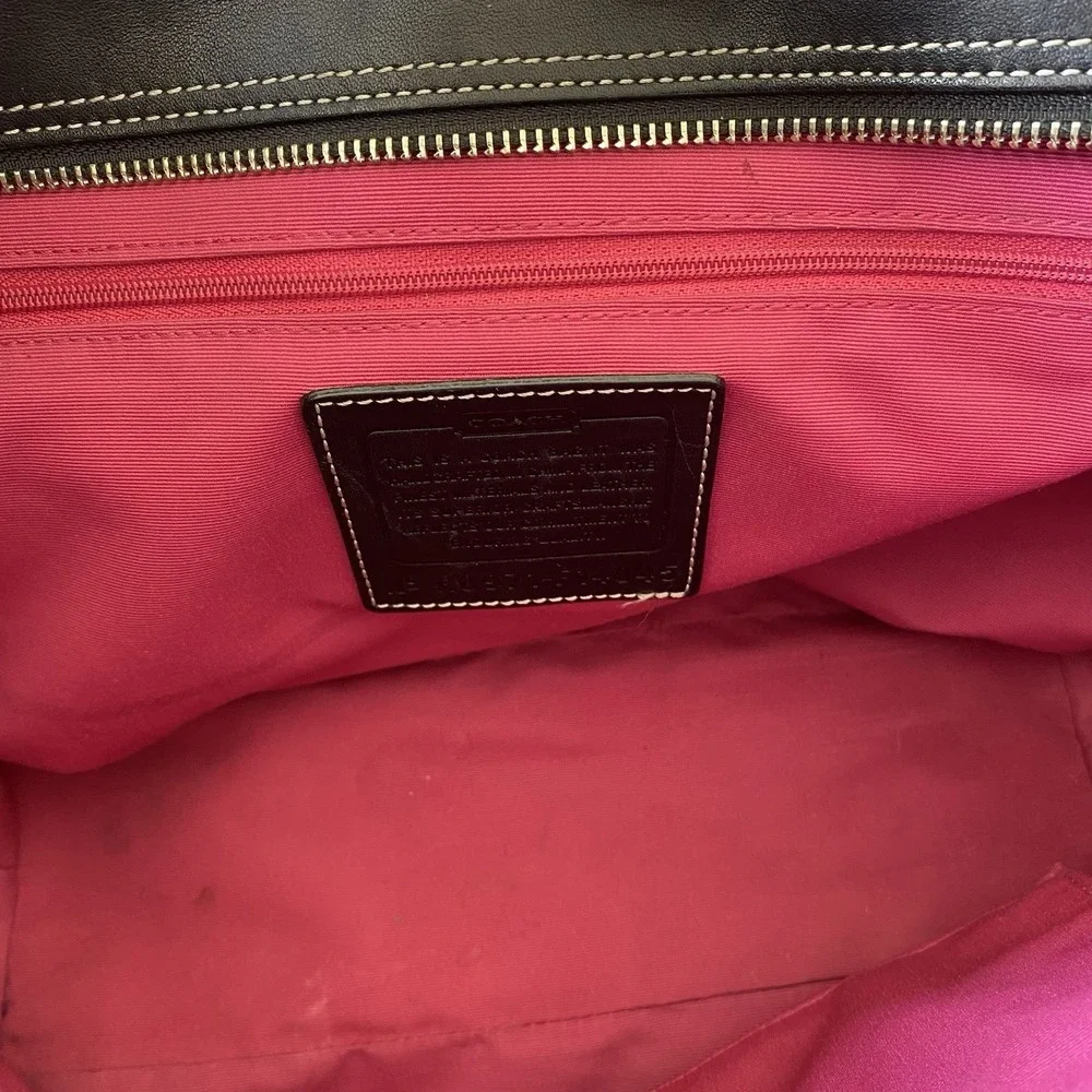 Coach | Bags | Coach Bleecker Black Leather Suede Patchwork Tote F445 ...